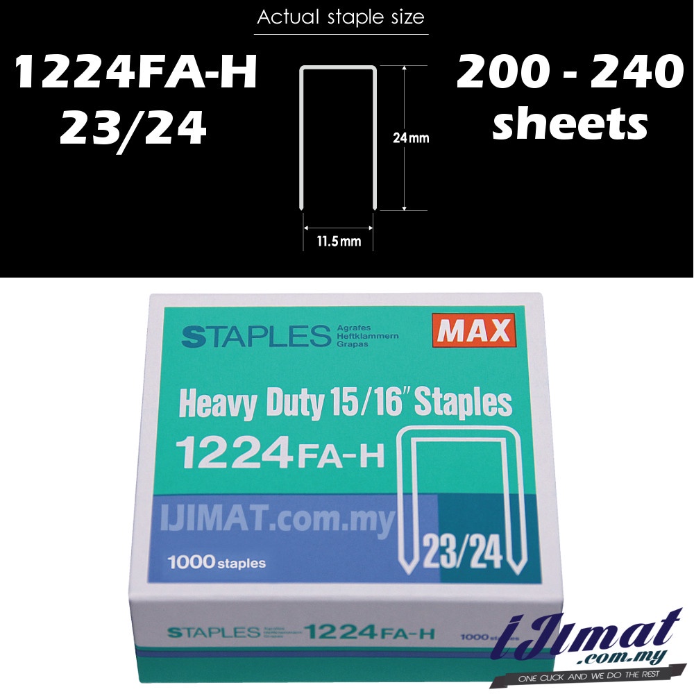 Max Heavy Duty Staples Stapler Bullet 1210 23/10 1213 23/13 1215 23/15 ...
