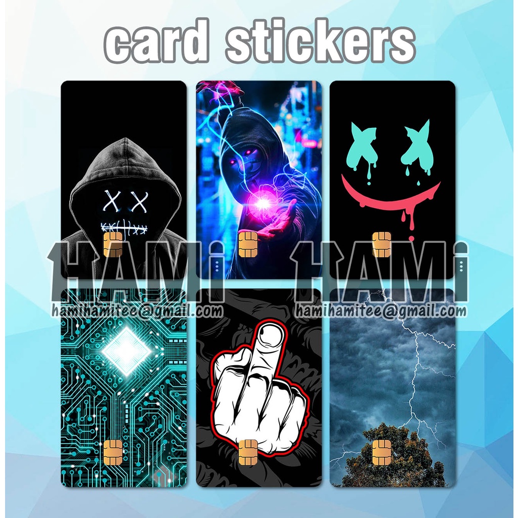 MASK MAN MARSHMELLO FXXK MIDDLE FINGER CARD STICKER - KAD STICKER - MAN ...