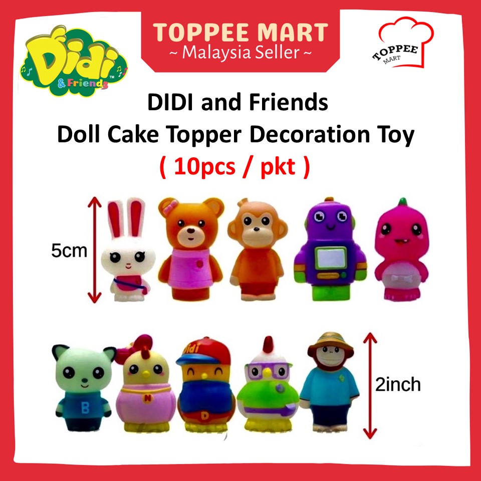 DIDI and Friends Doll Cake Topper Decoration Toy Kek Mainan (10Pcs/Set ...