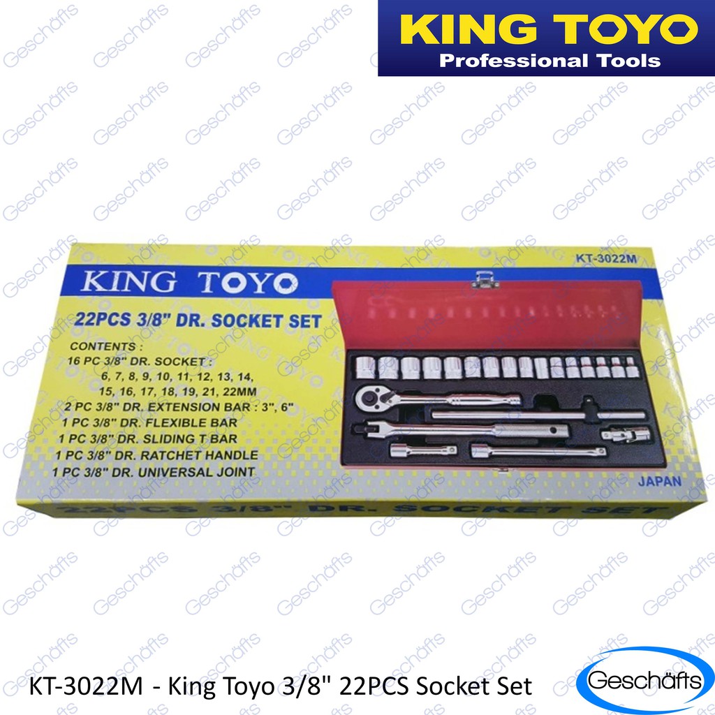 King Toyo 3/8" 22PCS Socket Set Hardware tools | Shopee Malaysia