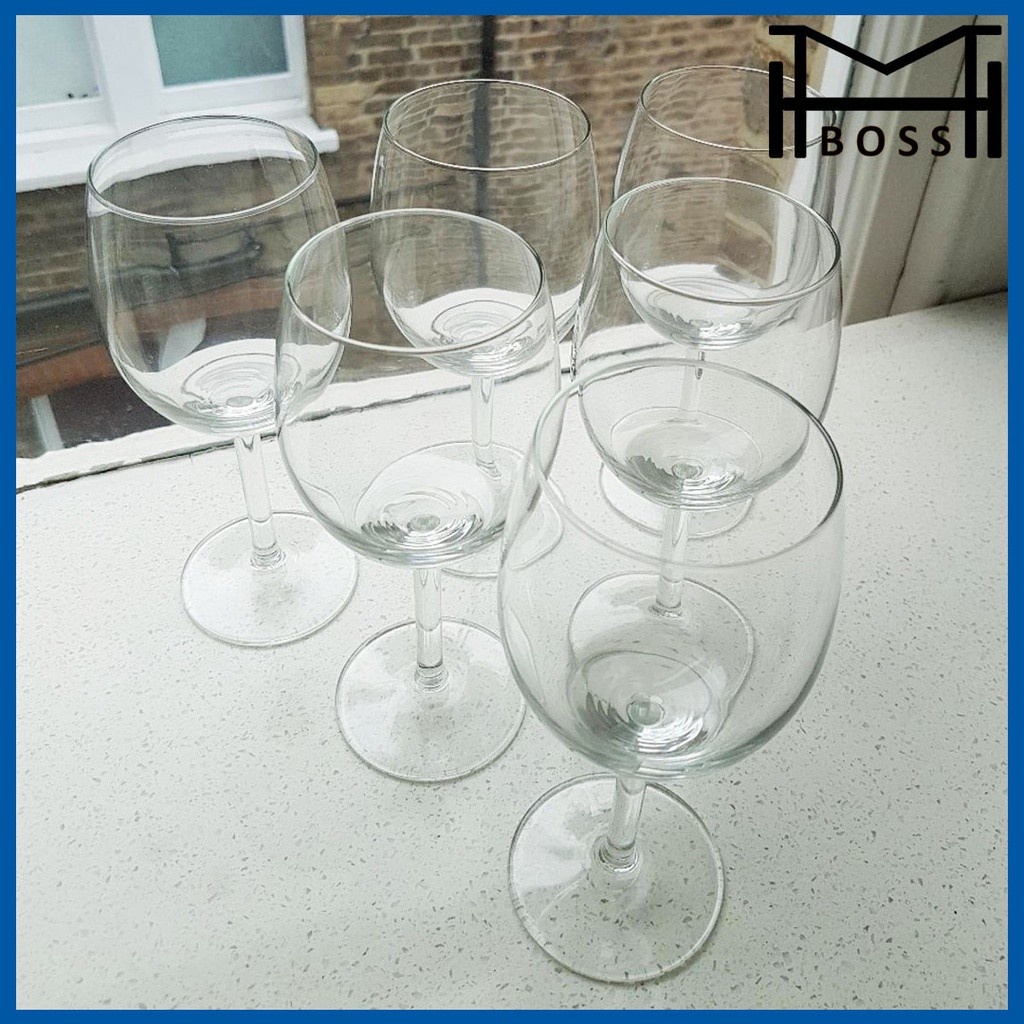 [6 PIECES] WINE GLASS CLEAR GLASS 30CL WINE GLASS RED WINE GLASS GELAS ...