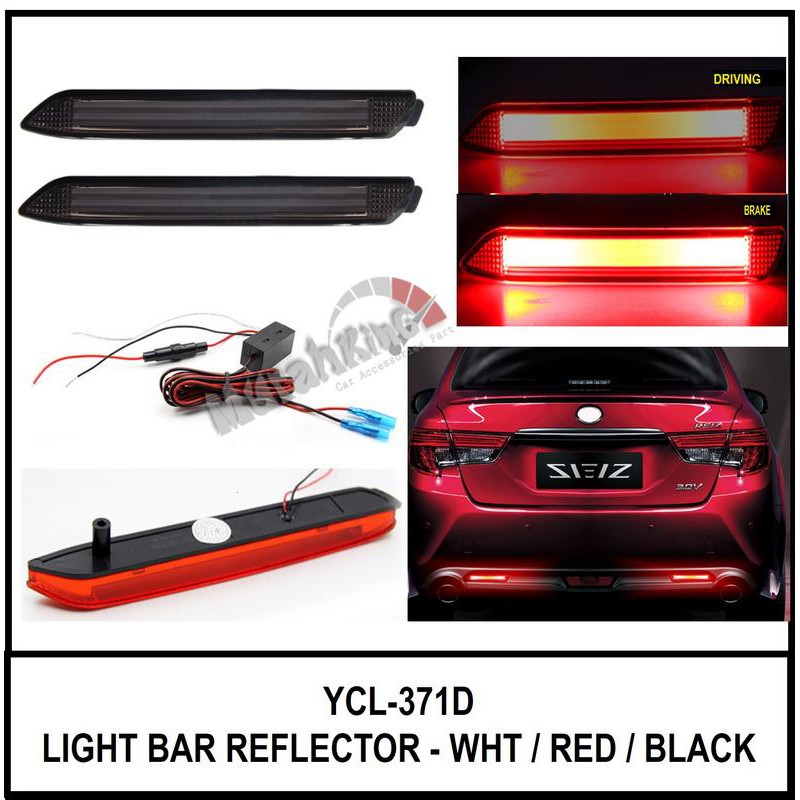 Toyota Alphard 2008-2014 Rear Bumper Reflector Led Lamp (BLACK) - 2 PCS ...