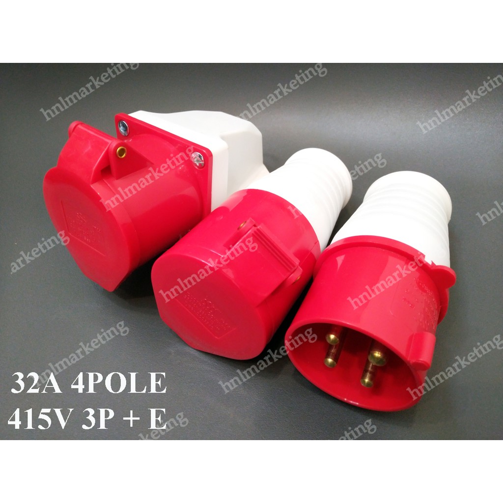 SSS 32A INDUSTRIAL PLUG SOCKET 4 PIN 3P+E | Shopee Malaysia