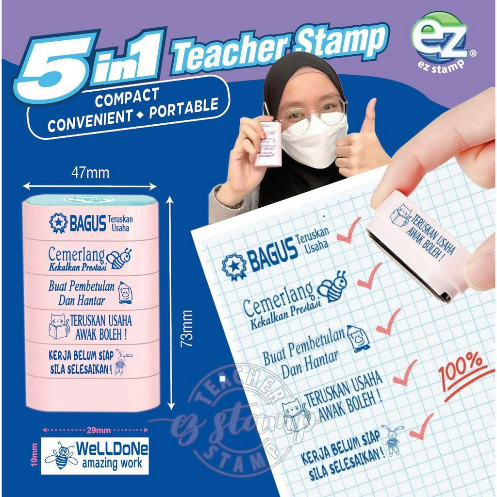 PMB 5 in 1 READY MADE Teacher Stamp/Compact Convenient Portable/Review ...