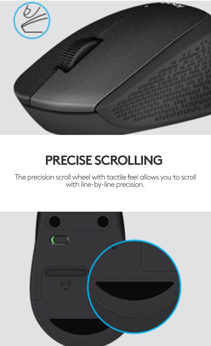 Logitech M330 Silent Plus Wireless Mouse, 2.4 GHz with USB Nano ...