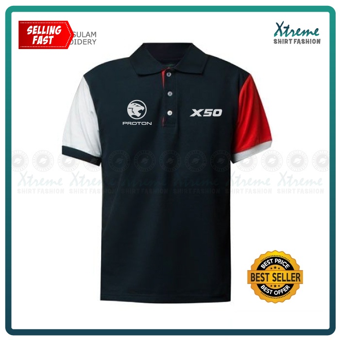 G Polo T Shirt Sulam Proton X50 Logo X50OCM Geely Volvo Crossover 1.8 ...