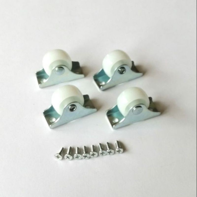 25mm PU Fixed Castor Wheels Trolley Furniture Nylon Rubber Casters X ...