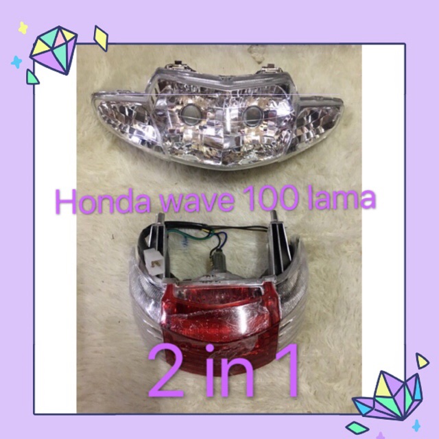 honda wave100 lama 2in1 wave 100 w100 head lamp tail lamp 2in1 lampu ...