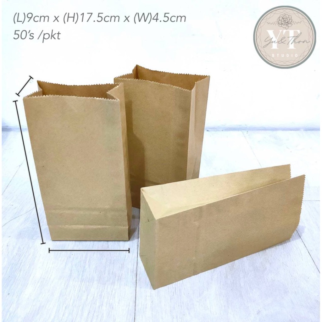 🔥READY STOCK 🔥 20pcs/50pcs- Brown Craft Paper Bag | Beg Kertas Coklat ...