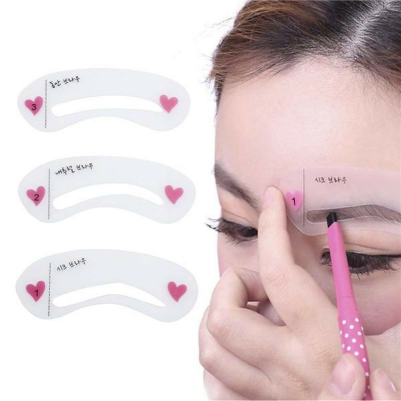 3Pcs/Set Eyebrow Drawing Guide Eyebrow Stencil Card Template (Ready ...