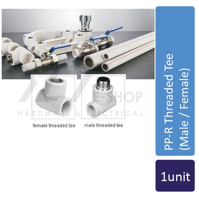 PP-R Threaded Male/Female Tee (PPR Fitting) | Shopee Malaysia