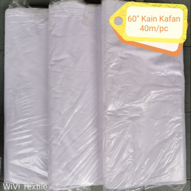 60" Kain Putih Kafan / White Sheeting / Kain Cotton Putih - 40m/pc ...