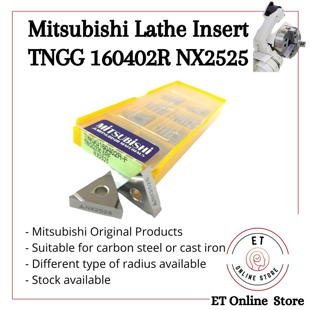 TNGG160402R NX2525, Mitsubishi Original Lathe Insert, 10pcs per box ...