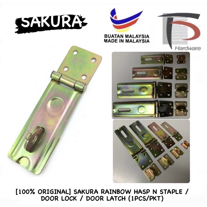 [100% ORIGINAL] SAKURA RAINBOW HASP N STAPLE / DOOR LOCK / DOOR LATCH ...