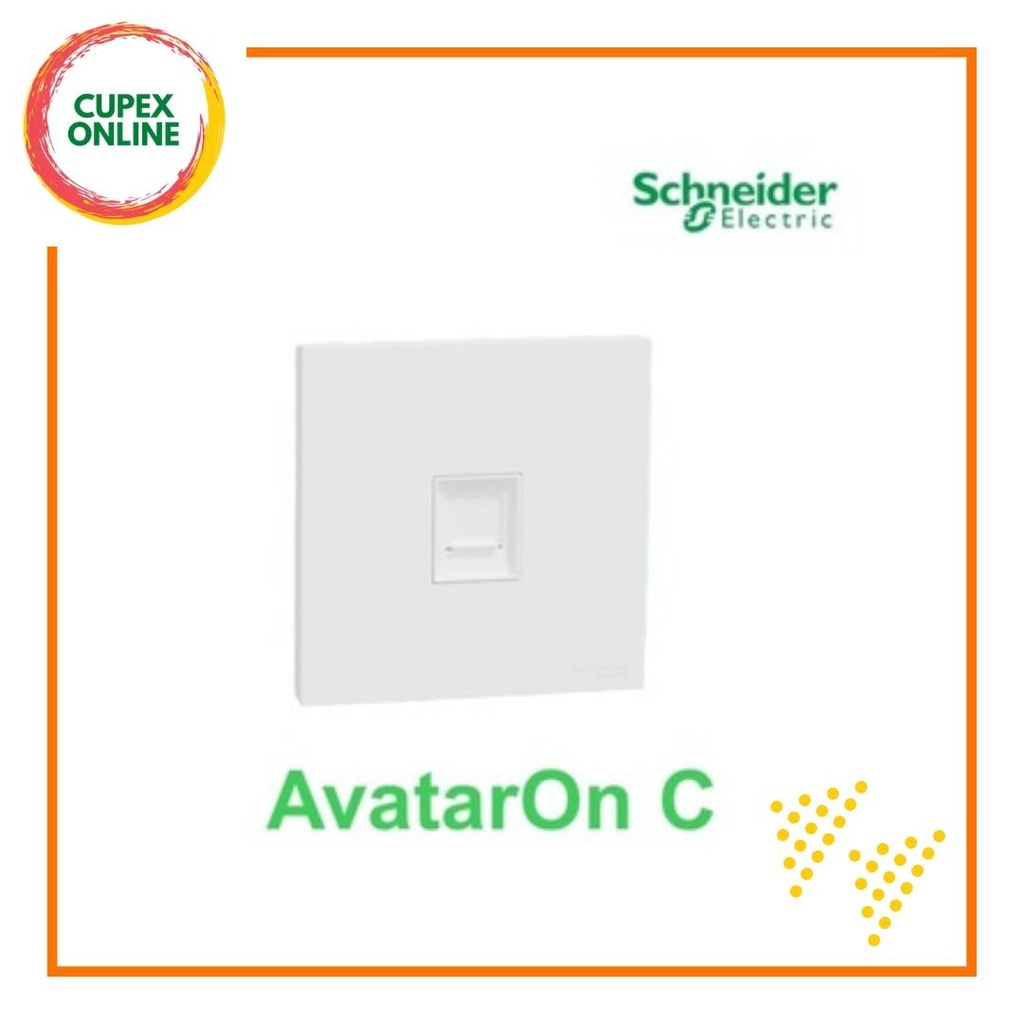 Schneider Electric AvatarOn C 1 Gang RJ45 Data Cat5E Keystone On ...