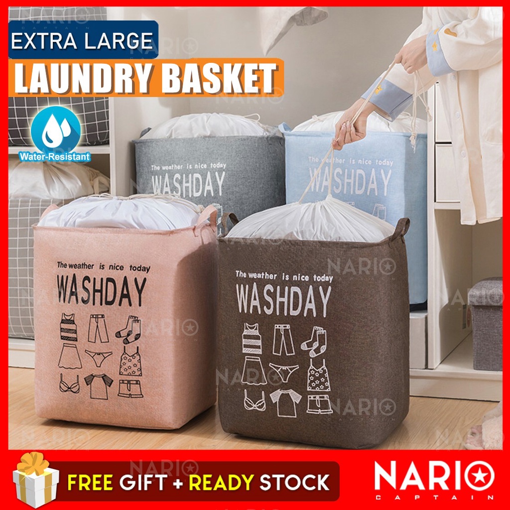 NARIO Kapasiti Besar Tahan Air Lipat Bakul Pakaian Penyimpanan Baju ...