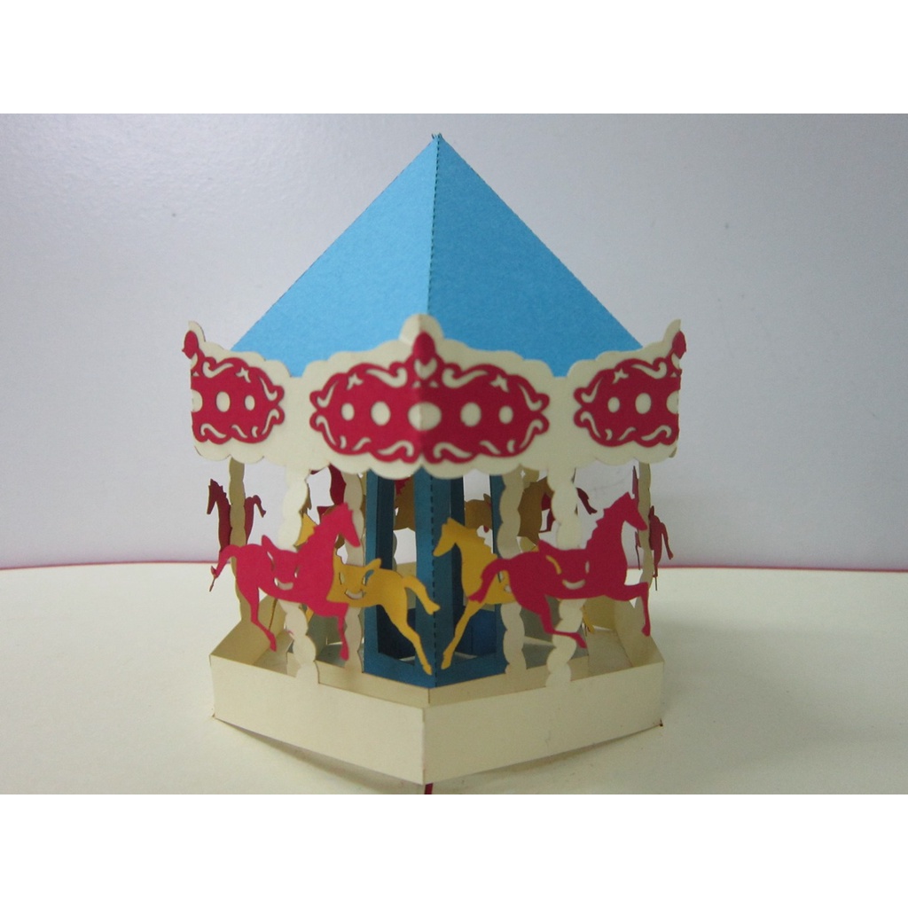 3d Horse Carousel card, Two boys giving gifts, unique HMG handmade card ...