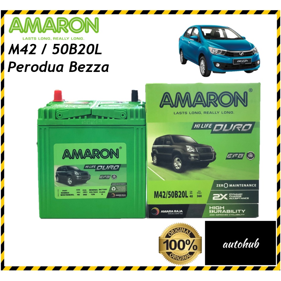 AMARON Battery for Perodua Bezza M42 EFB Series Idle Start Stop Car ...