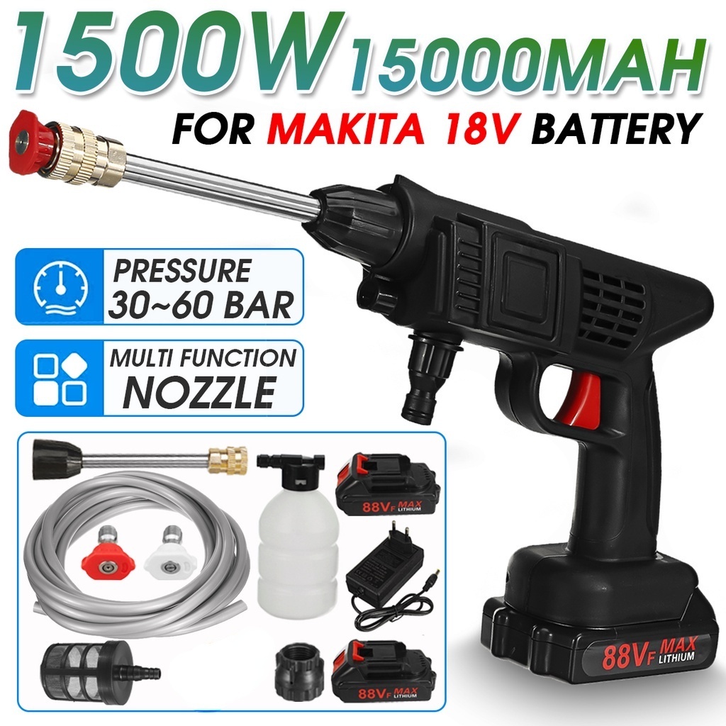 Wired/Wireless high pressure water jet Car Washer Gun 12V Handheld Auto ...