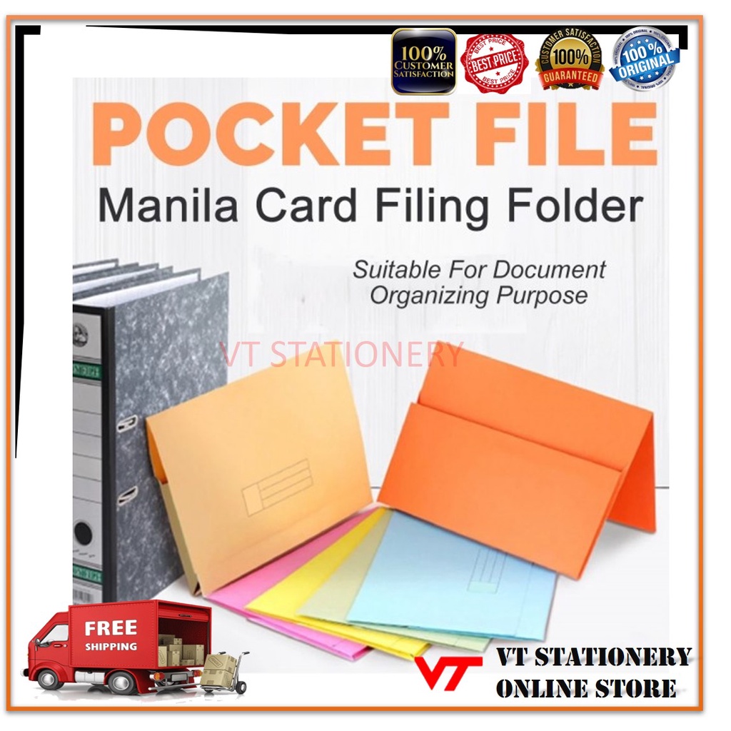 ECO File DFF555, 666 Manila Pocket File (Manila Card Document Holder ...