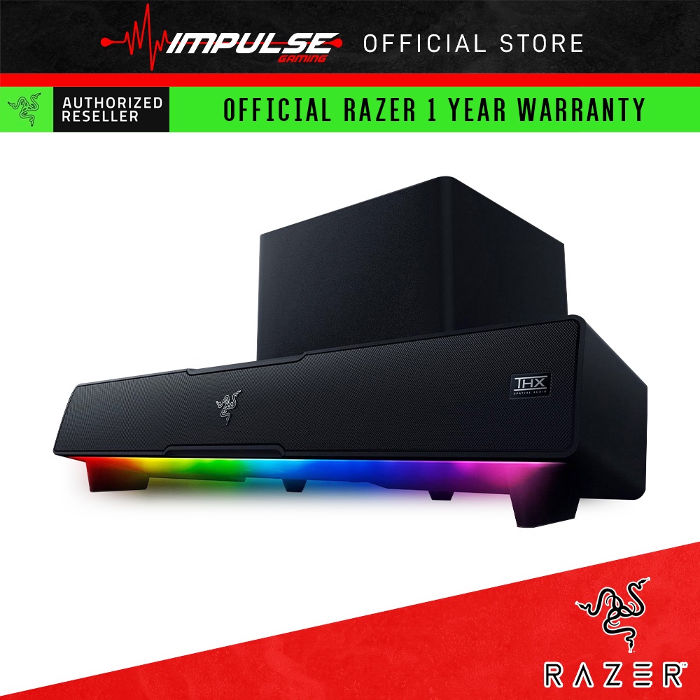 RAZER Gaming Bluetooth Soundbar with Subwoofer Leviathan V2 featuring ...