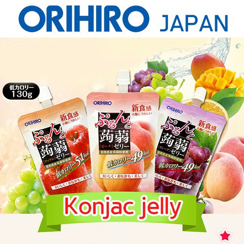 ORIHIRO Konjac jelly 130g x 8 pcs Delicious jelly / made in JAPAN / Low ...