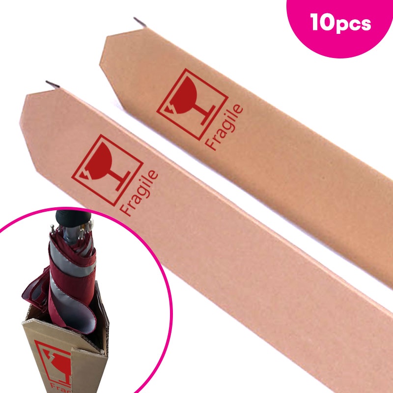 Triangular Corrugated Tubes Packaging Brown Paper Box 10 Pieces Kotak ...