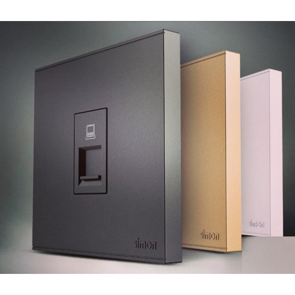 Simon E6 Series Electric Wall Switch Socket Matt Black Gold Modern ...