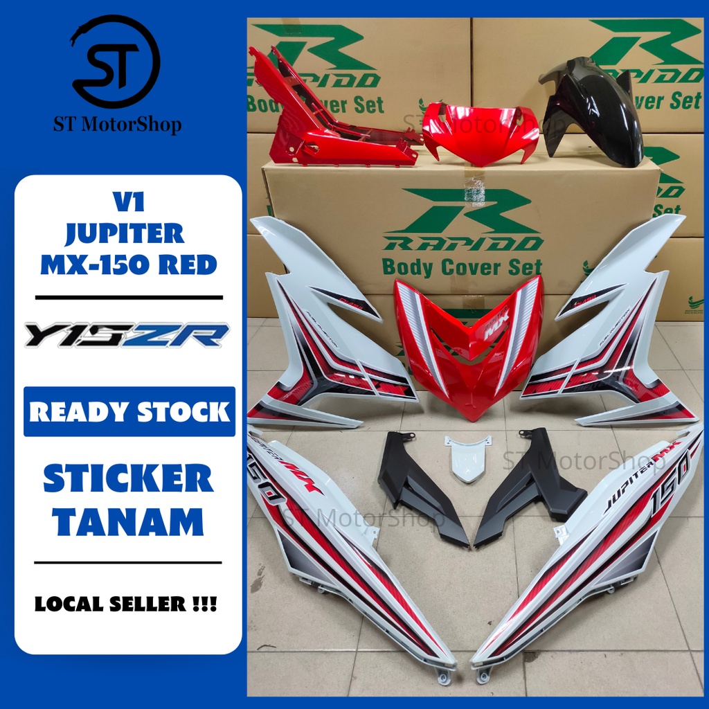 YAMAHA Y15 Y15ZR V1/V2 JUPITER MX-150 RED COVER SET (STICKER TANAM ...