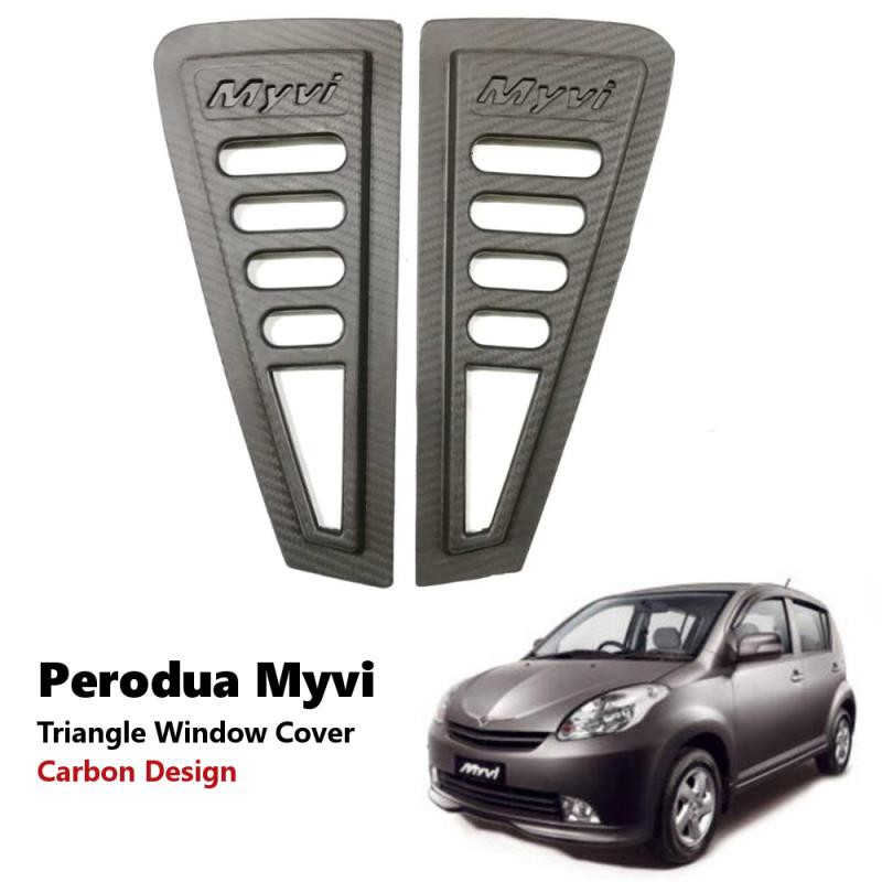 Perodua Myvi old Rear Side 3D Carbon Window Triangle Mirror Cover ...