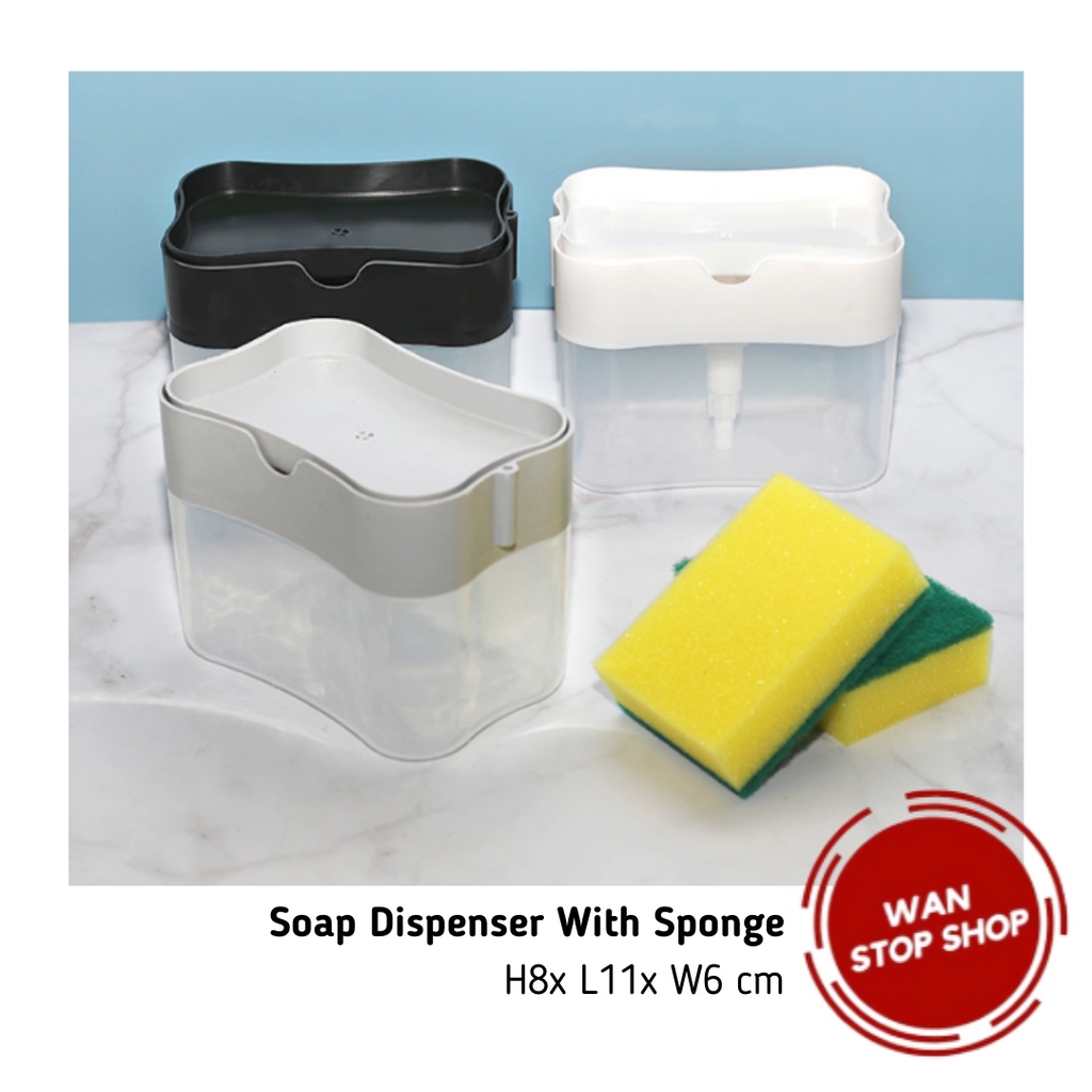 Soap Dispenser With Sponge, Kitchen Detergent Dispenser Sponge Box ...
