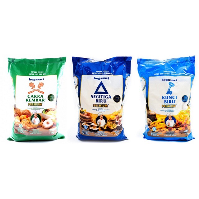 Blue triangle wheat flour/double cakra/blue key (1kg) | Shopee Malaysia