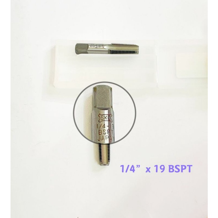 100% Original 1/8", 1/4" 3/8", 1/2" and 3/4 " BSPT SKC Hand Tap 2pcs Set (Inch Size) Pipe Tap ...