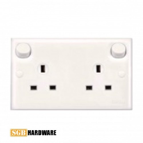 Schneider Clipsal S-Classic 13A Twin Gang Switched Socket - White ...