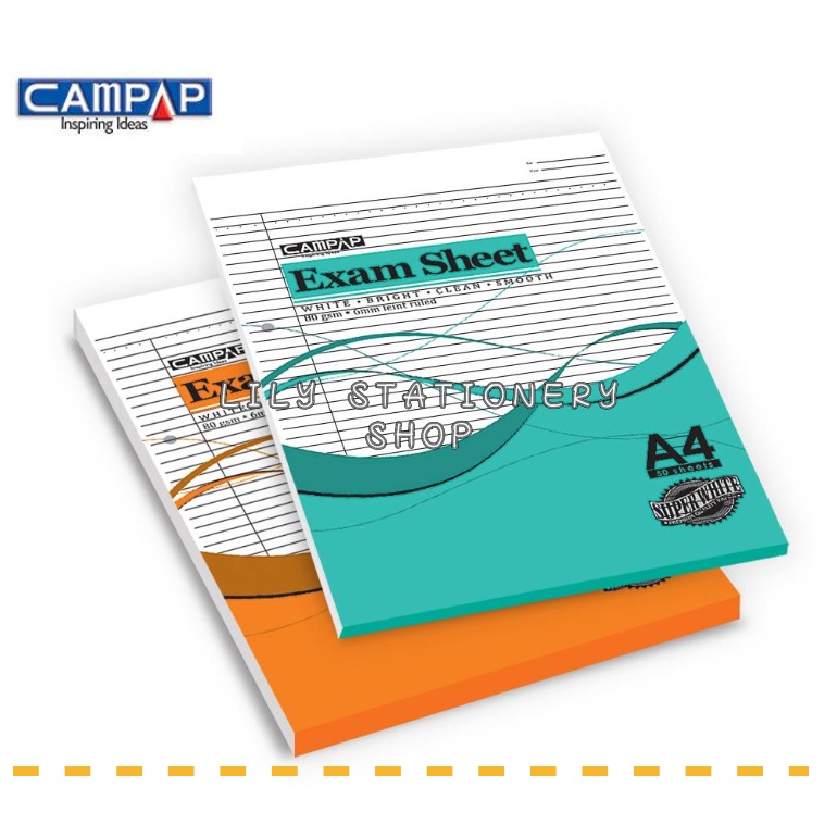 Campap A4 Examination Sheets (2 Holes, 6mm Ruled) | Shopee Malaysia