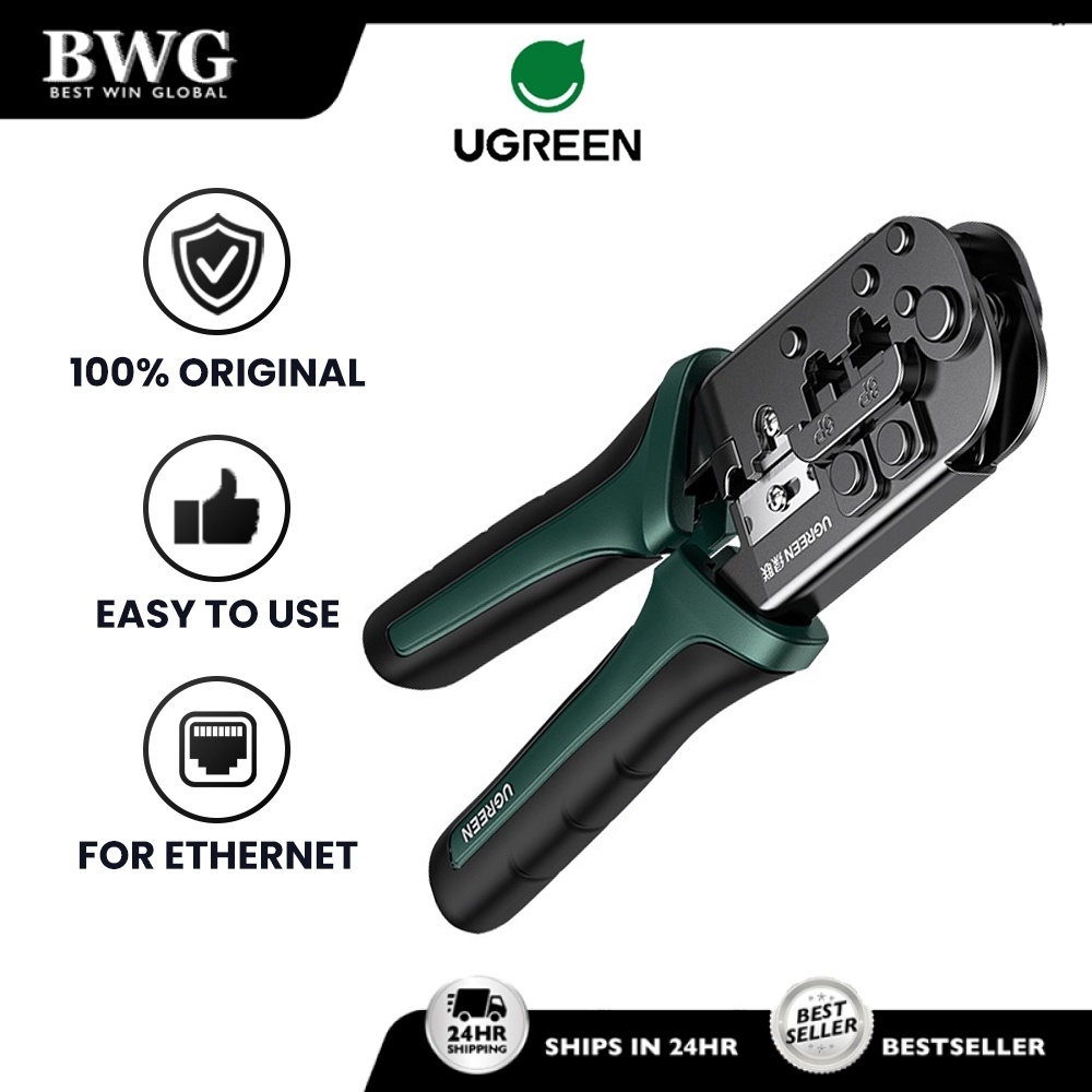UGREEN Multifunction Crimping Tool Crimping Cutting Stripping LAN Cable Connector CAT8 CAT7 CAT6 ...