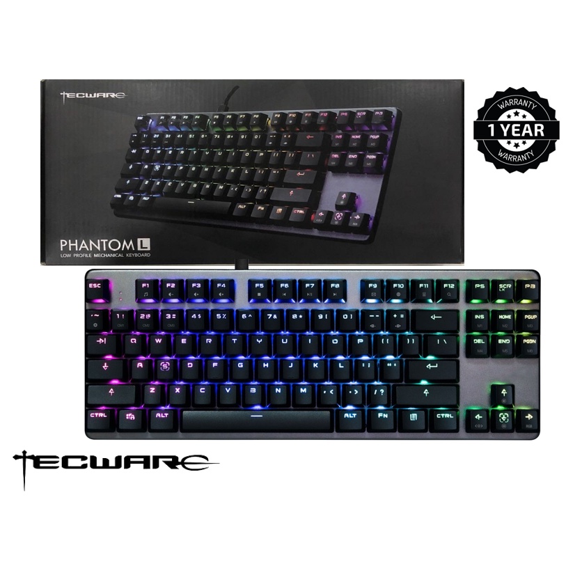 Tecware Phantom L RGB Low Profile Mechanical Keyboard Tenkeyless (TW-KB ...