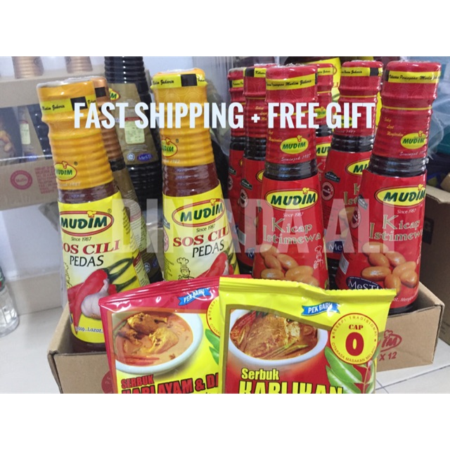 [Combo ] kicap dan sos mudim 415g x 6 botol + Free gift Rempah Cap O ...