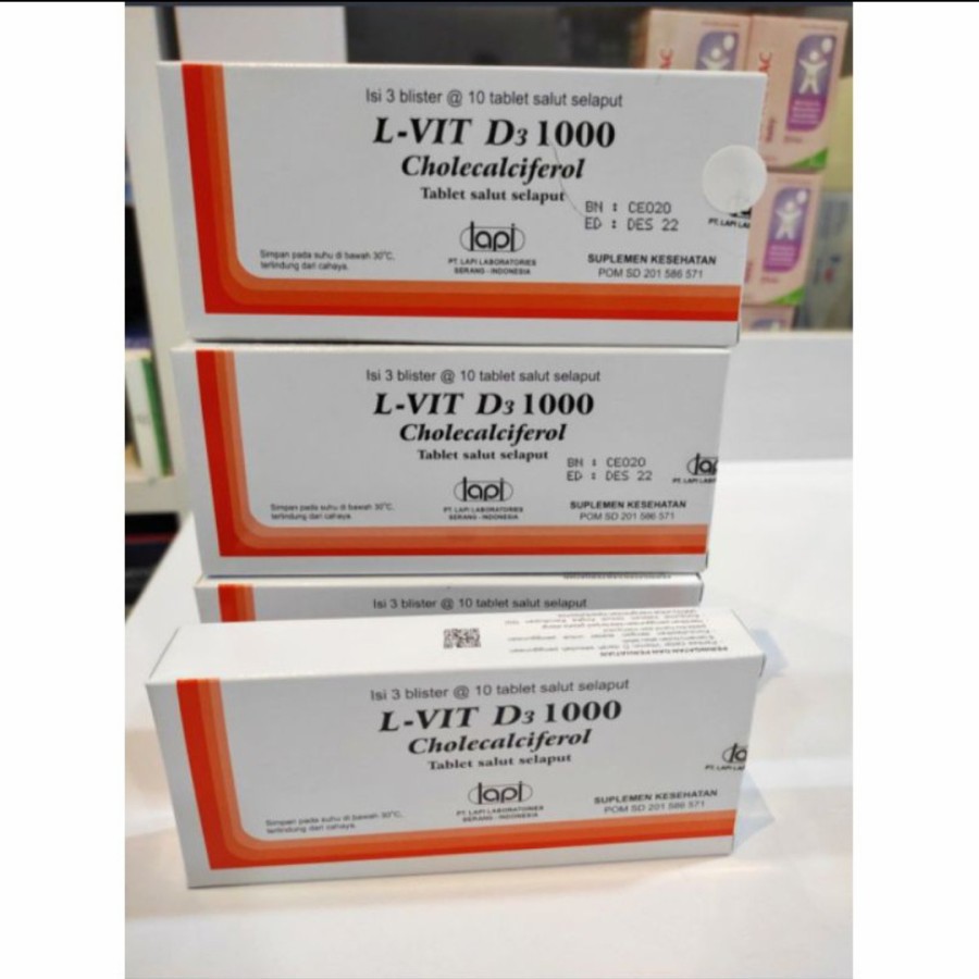 Vitamin L-Vit D3 1000 / Vitamin D3 1000 Contents 30 Tablets | Shopee ...