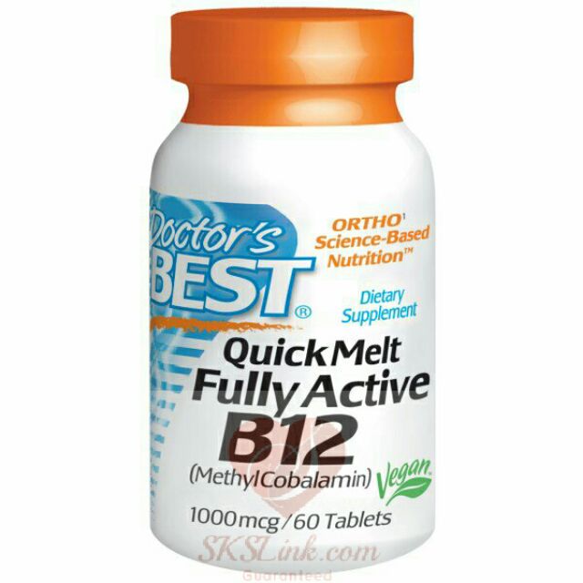 Doctor's Best, Quick Melt Fully Active B12, 1000 mcg, 60 Tablets ...