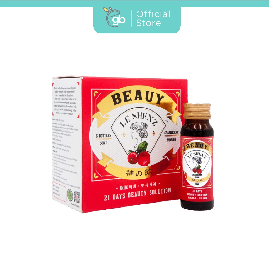 Le Shenz Beauy Cranberry 21 Days Beauty Solution (50ml x 6) | Shopee ...