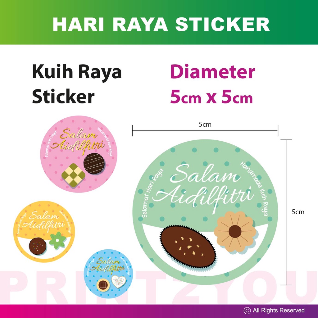 [100PCS] Hari Raya Stickers Mirrorkote Sticker | Shopee Malaysia