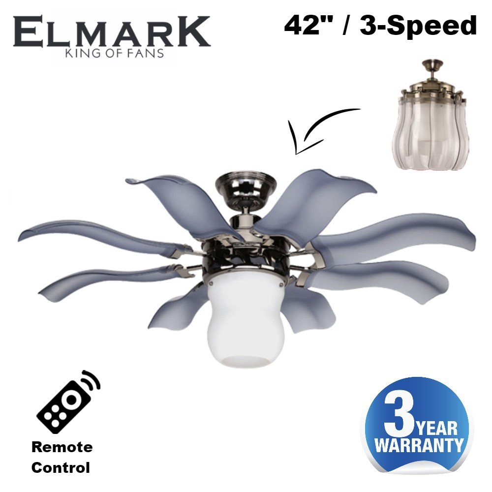 ELMARK UFO CEILING FAN 42" WITH REMOTE CONTROL KIPAS SILING | Shopee ...
