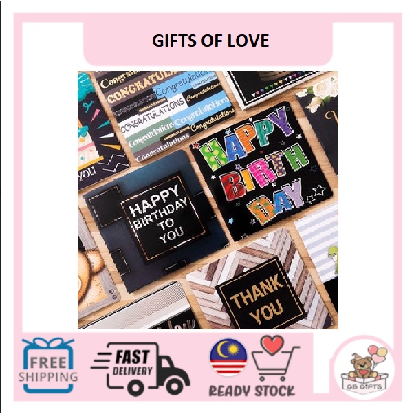 Greeting card gifts tag especially wedding birthday thank you wishes ...