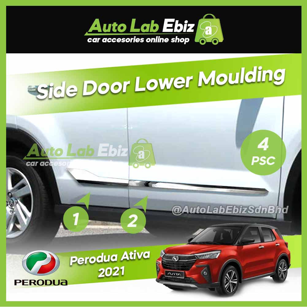 Perodua Ativa 2021 Side Door Lower Moulding (Chrome) (4pcs/set ...