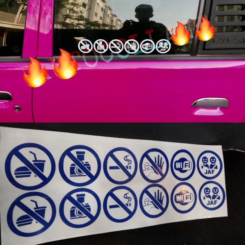 STICKER AMARAN BULAT 1 SET CERMIN KIRI DAN KANAN CUTTING ORIGINAL ...