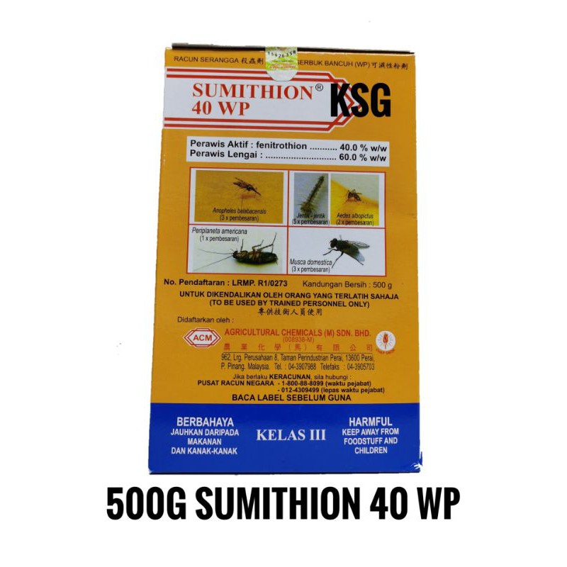 Sumithion 40 WP Racun Nyamuk / Lalat / Lipas / Jentik - Jentik 500 g ...