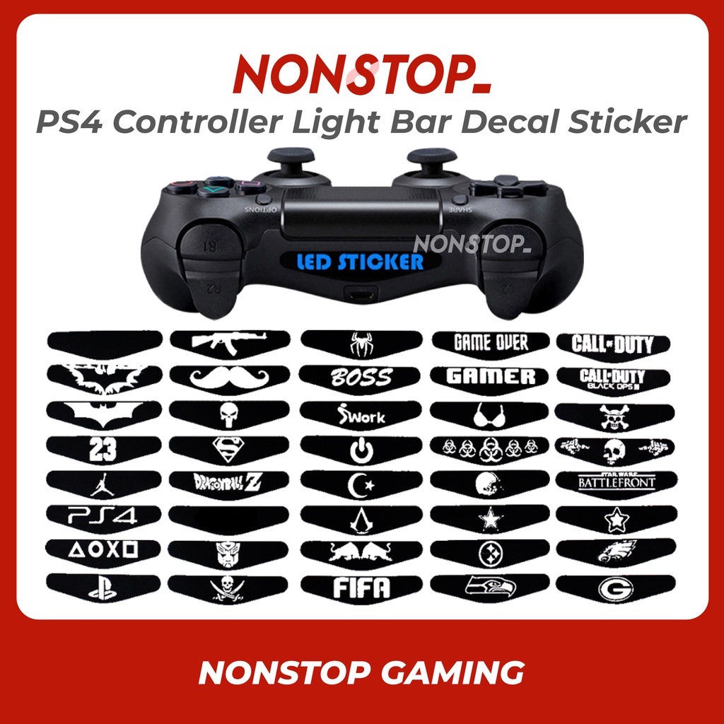 PS4 Controller Light Bar Decal Sticker Set LED Removeable Sticker 40Pcs ...