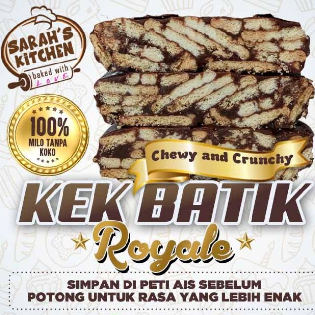 100% Pure Kek Batik Milo Chewy Crunchy Kek Batik Royal Kek Batik ...
