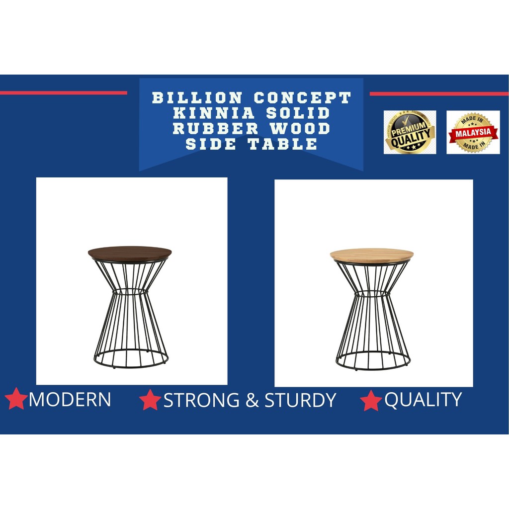 ~ READY STOCK~ BILLION CONCEPT~ KINNIA SOLID WOOD + METAL LEG SIDE ...